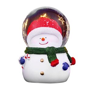 Airshi Christmas Crystal, Durable Battery Power Supplied Lighted Christmas Globe Decor Delicate Glitter for Home Decoration (Large Snowman)