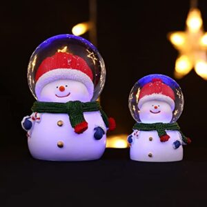 Airshi Christmas Crystal, Durable Battery Power Supplied Lighted Christmas Globe Decor Delicate Glitter for Home Decoration (Large Snowman)