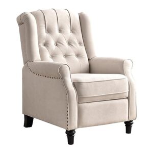 phoenix home elizabeth push back chair recliner, beige