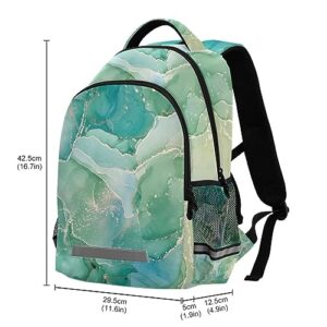 Sletend Durable Kids Backpack Boys Girls Elementary School Bags Green Marble Print School Book Bags for Teens Kindergarten Sturdy Lightweight Travel Gifts, Personalized Prints Student School Bag