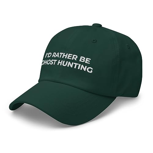 I'd Rather Be Ghost Hunting Embroidered Baseball Cap Relaxed Fit Adjustable Dad Hat