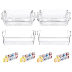 [4 pack] upgraded 240356402 upper refrigerator door shelf & 240323002 bottom door bin replacement compatible with frigidaire refrigerator door shelf fghs2631pf4a,fghs2655pf5a,fgus2642lf2,lgus2642lf1