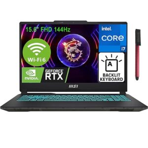 msi 2023 cyborg 15 15.6" 144hz fhd gaming laptop computer, 12th gen intel 10-core i7-12650h, geforce rtx 4060 8gb, 32gb ddr5 ram, 1tb pcie ssd, wifi 6, bt 5.2, backlit keyboard, windows 11 pro, broag