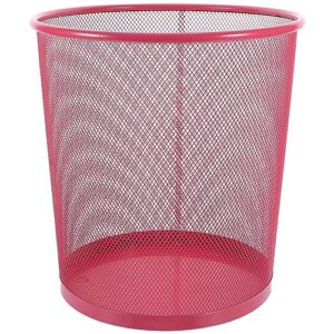 nuobesty mesh trash can round metal wastebasket open top waste bin bedroom corner garbage can lidless waste paper basket trash bin for apartment living room office red