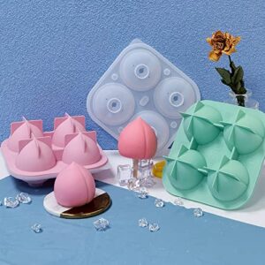 For Creative 4 Cells Peach Ice Cube Moulds With Lid Silicone Material Ice Tray Mold Ice Boxes Home Made Quick-fre Ice Cube Maker Machine