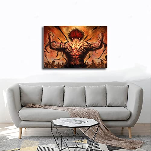 Baki The Grappler Hanma Anime Poster (14) Canvas Poster Wall Art Decor Print Picture Paintings for Living Room Bedroom Decoration Frame-style Frame-style12x18inch(30x45cm)