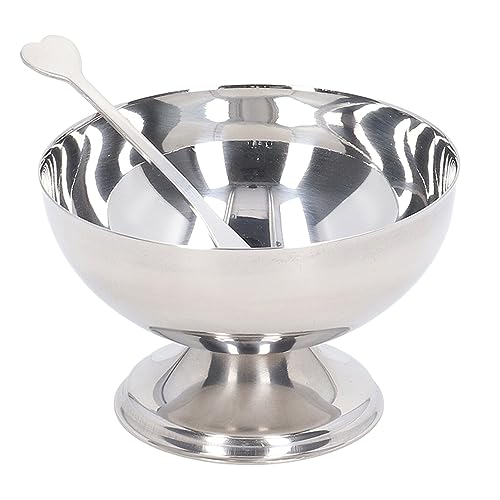 Ice Cream Bowl Set with Fork, Stainless Steel Dessert Bowls for Puddings, Salads, Trifles, Easy to Soup Bowl Perfect for Home, Hotel, Restaurant (150ml)