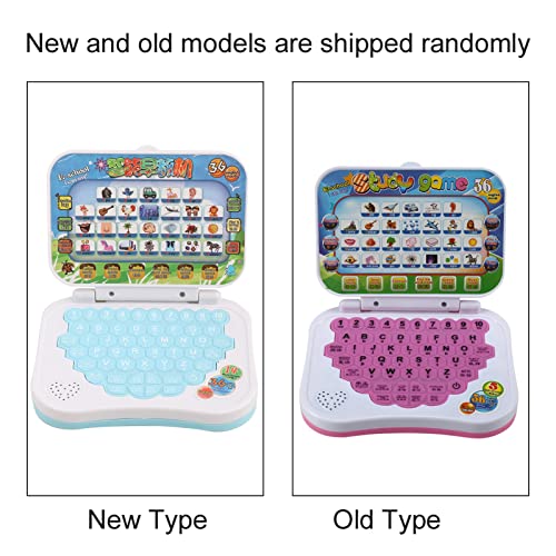 Kids Learning Laptop, Toddler Bilingual Learning Pad Teach Alphabet Numbers Word Music Math Early Development Interactive Electronic Toy for Boys Girls