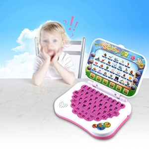 Kids Learning Laptop, Toddler Bilingual Learning Pad Teach Alphabet Numbers Word Music Math Early Development Interactive Electronic Toy for Boys Girls