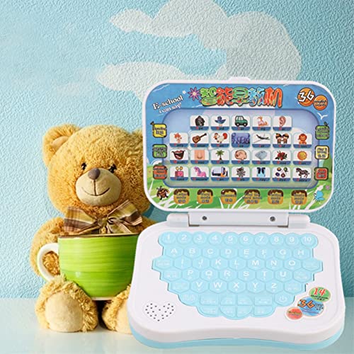 Kids Learning Laptop, Toddler Bilingual Learning Pad Teach Alphabet Numbers Word Music Math Early Development Interactive Electronic Toy for Boys Girls