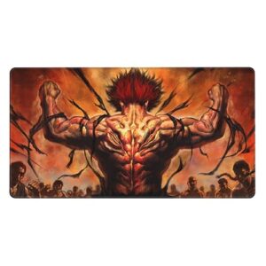 baki anime the grappler mouse pad 16x29.5in computer keyboard mousepad waterproof desk pad non-slip office gaming keyboards mouse mat big game pc laptop