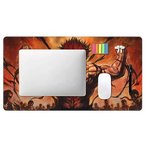 Baki Anime The Grappler Mouse Pad 16x29.5in Computer Keyboard Mousepad Waterproof Desk Pad Non-Slip Office Gaming Keyboards Mouse Mat Big Game Pc Laptop