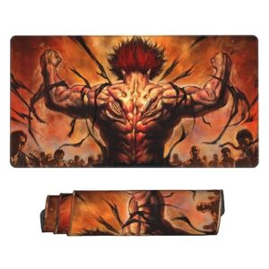 Baki Anime The Grappler Mouse Pad 16x29.5in Computer Keyboard Mousepad Waterproof Desk Pad Non-Slip Office Gaming Keyboards Mouse Mat Big Game Pc Laptop