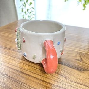 Christmas and the santa cat cup. Handmade ceramic cup, Hand-painted mug, Unique Surprise gift for Christmas or Birthday. Dishwasher and Microwave safe