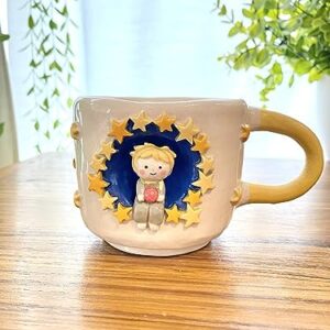 Little Prince cup. Handmade ceramic cup, Hand-painted mug, Unique Surprise gift for Christmas or Birthday. Dishwasher and Microwave safe