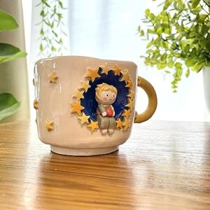 Little Prince cup. Handmade ceramic cup, Hand-painted mug, Unique Surprise gift for Christmas or Birthday. Dishwasher and Microwave safe