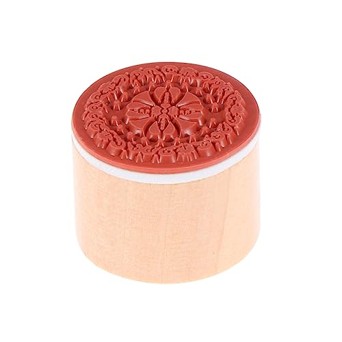 Ciieeo Hand Stamp Rubber Stamp Storage Christmas Circle stampers Antique Decorative Wooden Signets Wooden Rubber Self-Ink Scrapbook Embellishments Wooden stampers Pattern Bamboo Stamp pad