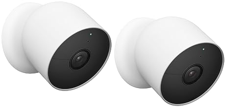 Google Nest Cam Outdoor or Indoor, Battery Wireless Camera - 2nd Gen (Two Cameras - Wire Free)