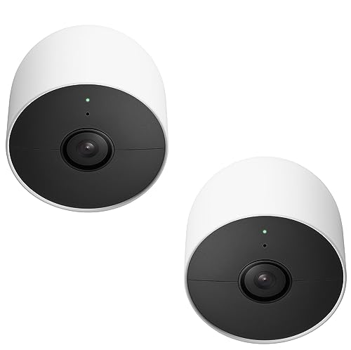 Google Nest Cam Outdoor or Indoor, Battery Wireless Camera - 2nd Gen (Two Cameras - Wire Free)