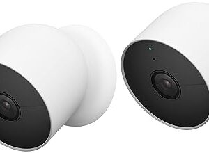 Google Nest Cam Outdoor or Indoor, Battery Wireless Camera - 2nd Gen (Two Cameras - Wire Free)