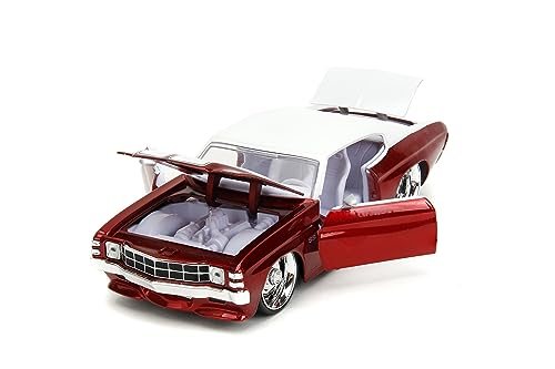 Big Time Muscle 1:24 1971 Chevy Chevelle Die-Cast Car, Toys for Kids and Adults(Red/White)