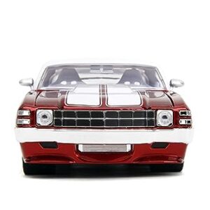 Big Time Muscle 1:24 1971 Chevy Chevelle Die-Cast Car, Toys for Kids and Adults(Red/White)