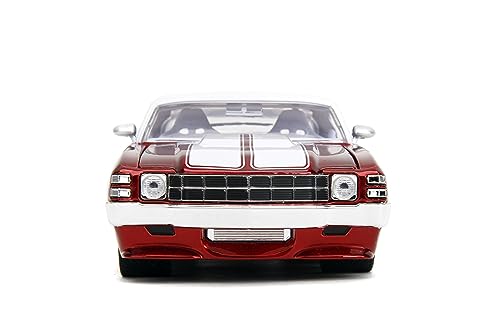 Big Time Muscle 1:24 1971 Chevy Chevelle Die-Cast Car, Toys for Kids and Adults(Red/White)