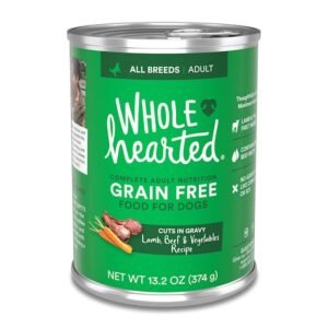 wholehearted lamb, beef & vegetables recipe cuts in gravy dog food, 13.2 oz.