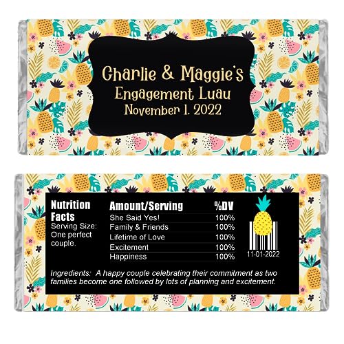 Personalized Candy Wrappers for Chocolate, Luau Party Favors, Pack of 20 Custom Hershey Bar Labels