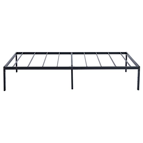 Tidyard Metal Bed Frame Twin Size Single Platform Mattress Base,Metal Tube(twinsize, Black) No Box Spring Needed for Bedroom Dorm Guest Room Home Furniture