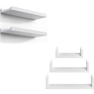 amada homefurnishing 2 pack floating shelves and u-shaped floating shelves