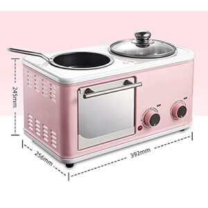 CZDYUF 3 in 1 Electric Home Breakfast Machine Mini Bread Toaster Oven Omelette Frying Pan Hot Pot Food Steam Boiler