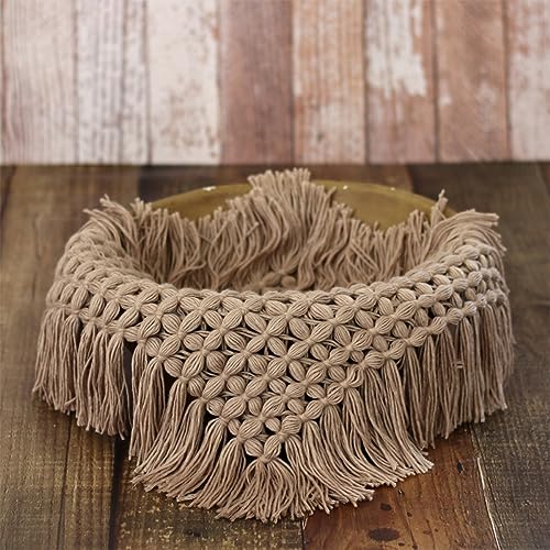 Zeroest Newborn Photography Baby Posing Layer Props Basket Filler Stuffer Mini Blanket Photoshoot HandKint Photo Wool Wrap (Tan)