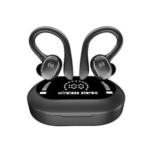 Wiykasenbos Bluetooth earpiece Open Ear Earbuds air Conduction Headphones with Microphone Noise canceling Headphones for Cell Phone IPX7 Waterproof Headphones for Sport, Running