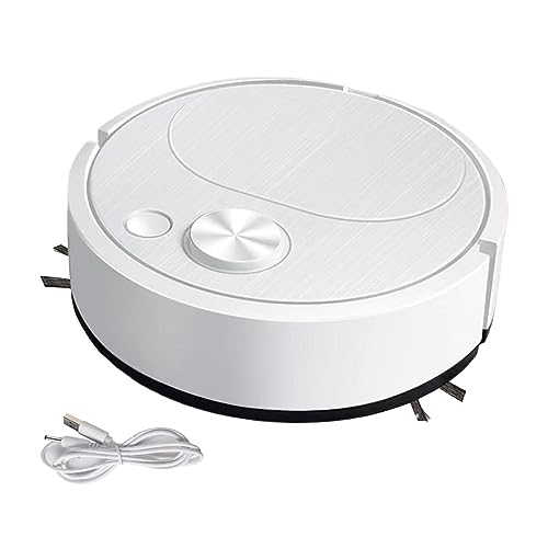 PRUVA Robotic Vacuum Cleaner, 3-in-1 Sweeping Robot Vacuum Cleaner, Multifunctional Suction Robotic Vacuums with Ultra-Quiet Function, USB Charging Household Robotic Vacuum Cleaner Home Cleaning