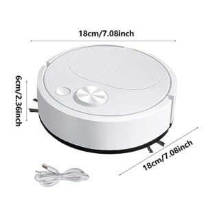 PRUVA Robotic Vacuum Cleaner, 3-in-1 Sweeping Robot Vacuum Cleaner, Multifunctional Suction Robotic Vacuums with Ultra-Quiet Function, USB Charging Household Robotic Vacuum Cleaner Home Cleaning