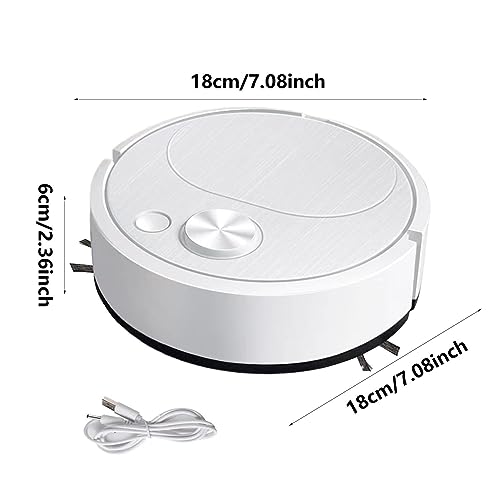 PRUVA Robotic Vacuum Cleaner, 3-in-1 Sweeping Robot Vacuum Cleaner, Multifunctional Suction Robotic Vacuums with Ultra-Quiet Function, USB Charging Household Robotic Vacuum Cleaner Home Cleaning