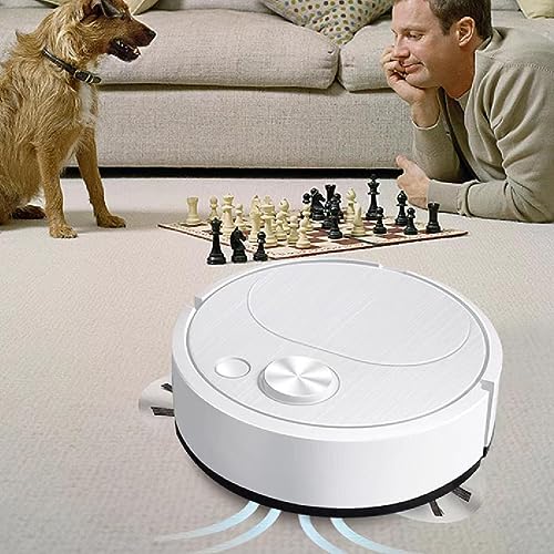 PRUVA Robotic Vacuum Cleaner, 3-in-1 Sweeping Robot Vacuum Cleaner, Multifunctional Suction Robotic Vacuums with Ultra-Quiet Function, USB Charging Household Robotic Vacuum Cleaner Home Cleaning