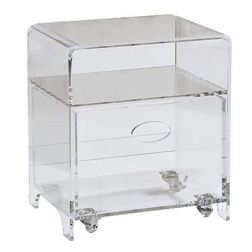 BKEKM Nightstands Nightstand Acrylic U-Shaped End Table with Storage Layer Bedside Table Nordic Bedside Dresse Transparent Bedside Cabinet Well Made