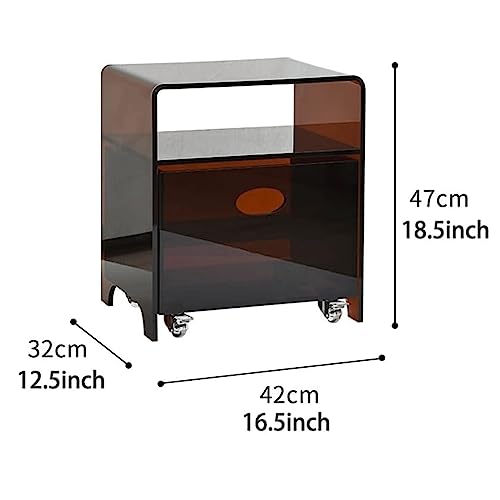 BKEKM Nightstands Nightstand Acrylic U-Shaped End Table with Storage Layer Bedside Table Nordic Bedside Dresse Transparent Bedside Cabinet Well Made