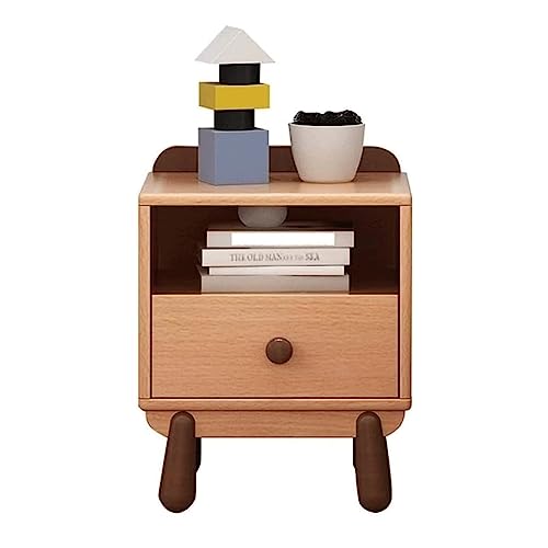 Nightstands Nightstand Cute Beech Wood End Table with Drawer Bedside Table Nordic Bedside Dresse Without Assembly Bedside Cabinet Well Made