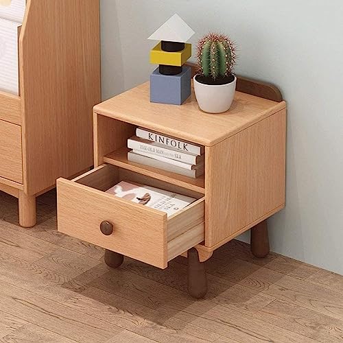 Nightstands Nightstand Cute Beech Wood End Table with Drawer Bedside Table Nordic Bedside Dresse Without Assembly Bedside Cabinet Well Made