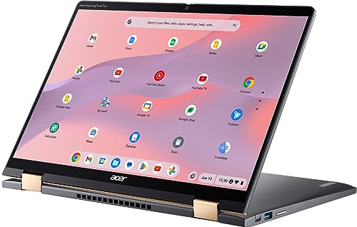 Acer Chromebook Spin 714 2-in-1 Laptop 14in FHD+ IPS Touchscreen 13th Generation Intel 10-core i5-1335U Beats i7-1255U 8GB RAM 256GB SSD Backlit USB-C Thunderbolt Sleeve ChromeOS Silver + HDMI Cable