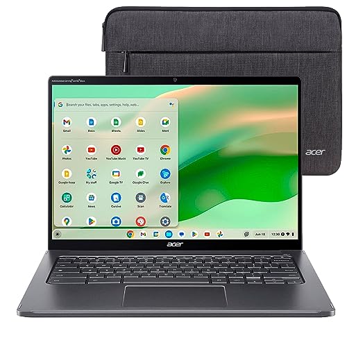 Acer Chromebook Spin 714 2-in-1 Laptop 14in FHD+ IPS Touchscreen 13th Generation Intel 10-core i5-1335U Beats i7-1255U 8GB RAM 256GB SSD Backlit USB-C Thunderbolt Sleeve ChromeOS Silver + HDMI Cable