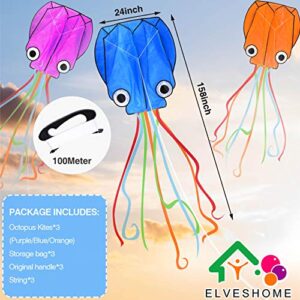 Kite, 3 Pack Kites for Kids Easy to Fly, Kites for Adults, Giant Octopus Kite for Beach Outdoor Games, Shot Glasses Holder, 6 Shot Glass Dispenser and Holder, Shot Glass Set with Tray