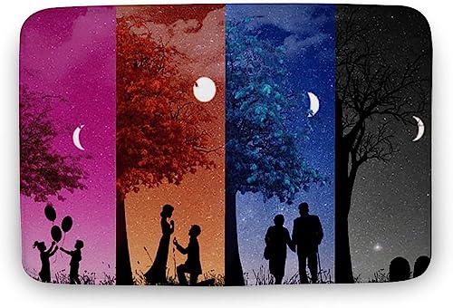 Housewarming New Home Gift The Four Stages of Love Childhood Youth ELD and Death Novelty Welcome Doormat Front Door Mat Entrance Bedroom Mat 16x24 Inches Halloween