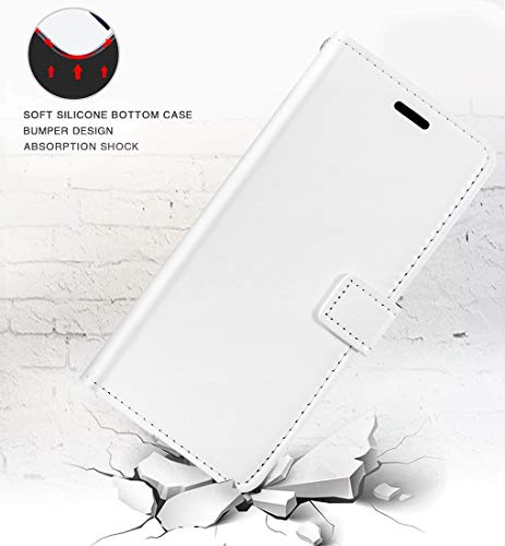 Shantime for Oppo Reno 10 Pro 5G Global Case, Premium PU Leather Magnetic Flip Case Cover with Card Holder and Kickstand for Oppo Reno 10 Pro 5G Global (6.7”) White