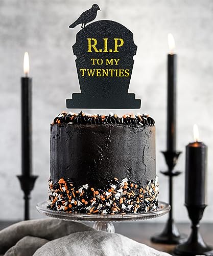 Rip to My Twenties Cake Topper, R.I.P Youth Cake Pick, Funny Tombstone 30th Birthday Cake Décor, Dirty 30 Birthday Party Decoration