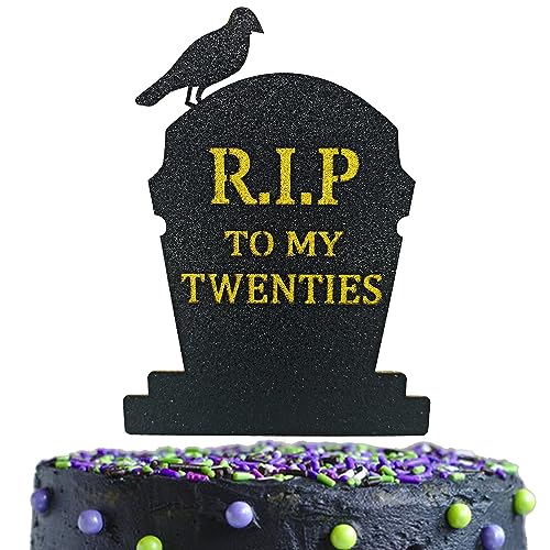 Rip to My Twenties Cake Topper, R.I.P Youth Cake Pick, Funny Tombstone 30th Birthday Cake Décor, Dirty 30 Birthday Party Decoration