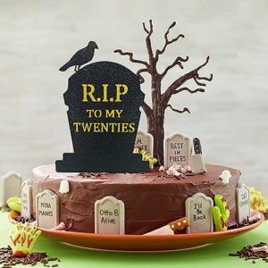 Rip to My Twenties Cake Topper, R.I.P Youth Cake Pick, Funny Tombstone 30th Birthday Cake Décor, Dirty 30 Birthday Party Decoration